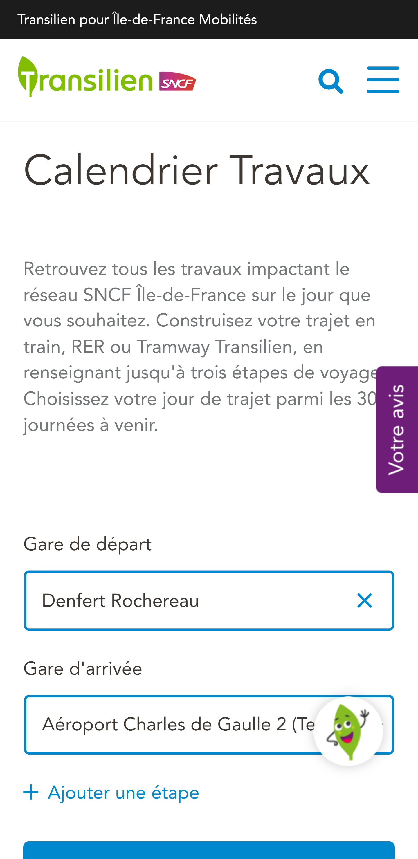 Le calendrier Travaux : du nouveau sur le site Transilien.com